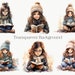 Cozy Winter Reading Girl Clipart | 10 Transparent PNG | Watercolor ...