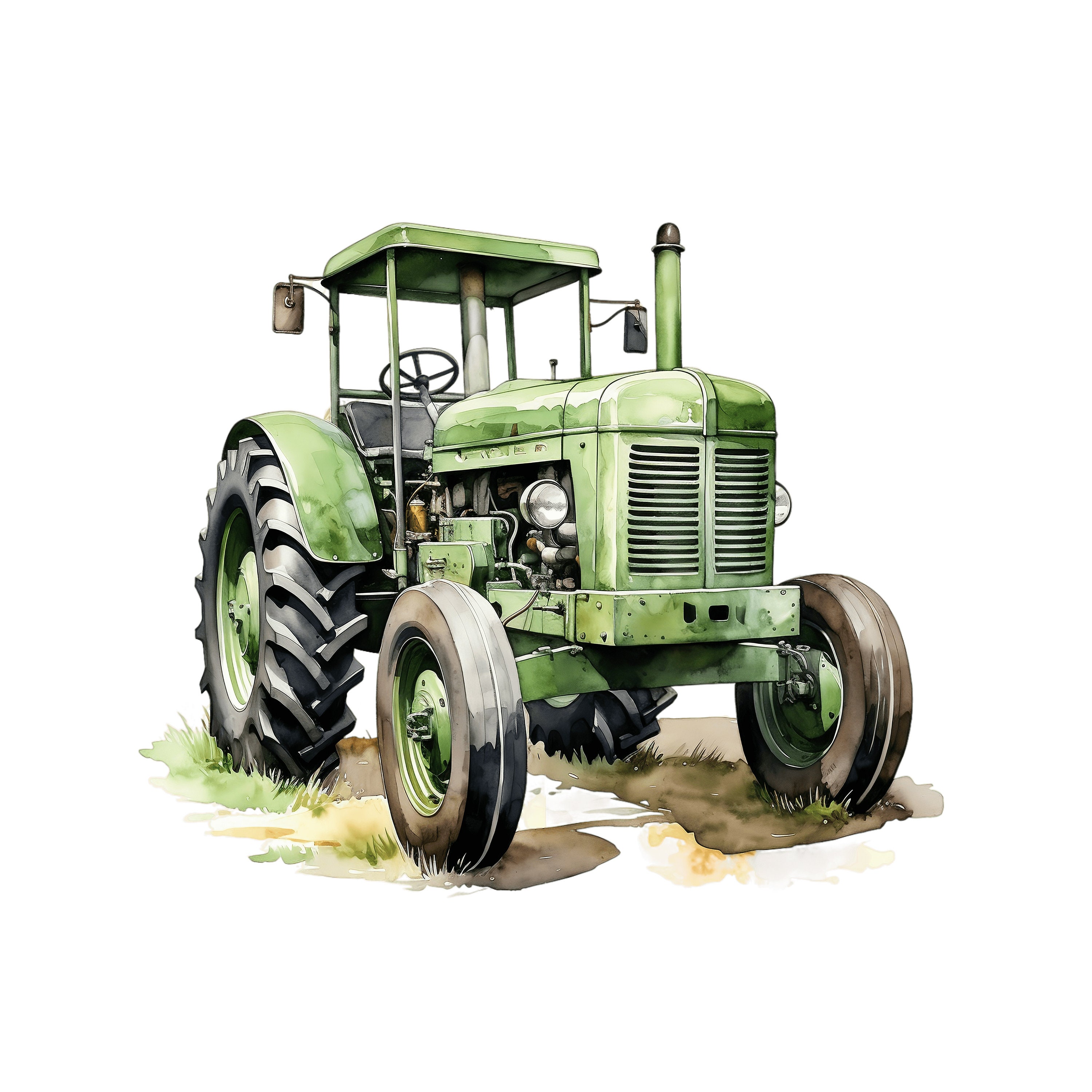 Vintage John Deere Tractor Clip Art