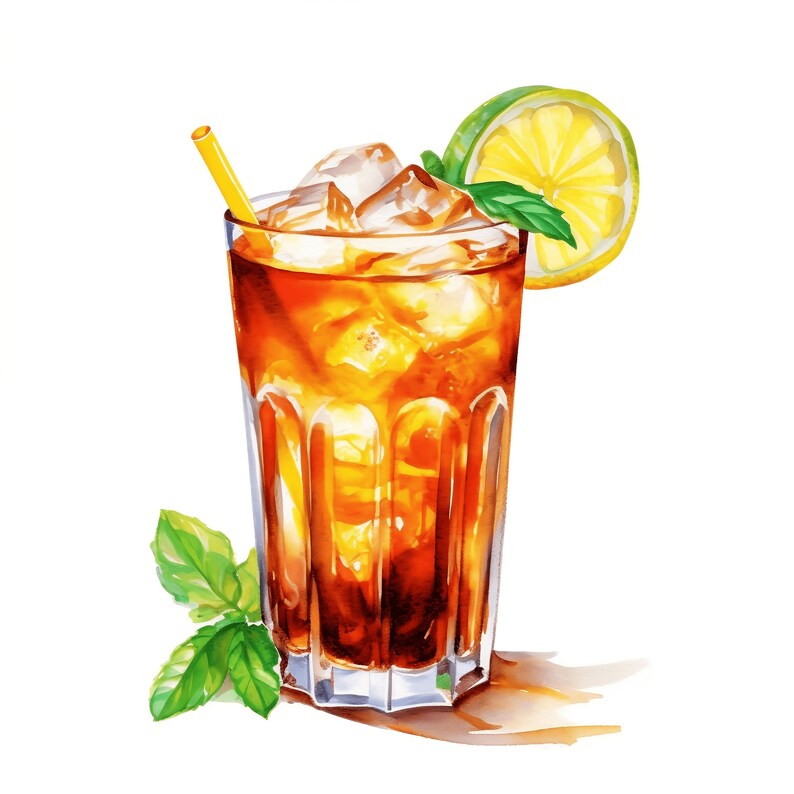 Iced Tea 10 Watercolor Clip Art JPG Files Clip Art (Download Now) - Etsy