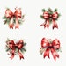 Watercolor Christmas Ribbon Clipart | Festive Bow PNG Bundle (digital ...