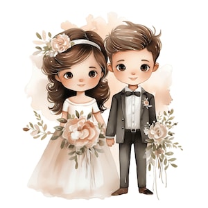 Kids in Wedding Clipart | 10 JPG Clipart | Children in Ceremony ...