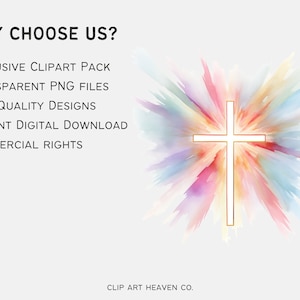 Watercolor Light Ray Cross | 10 PNG | Cross Clipart Heaven Watercolor ...