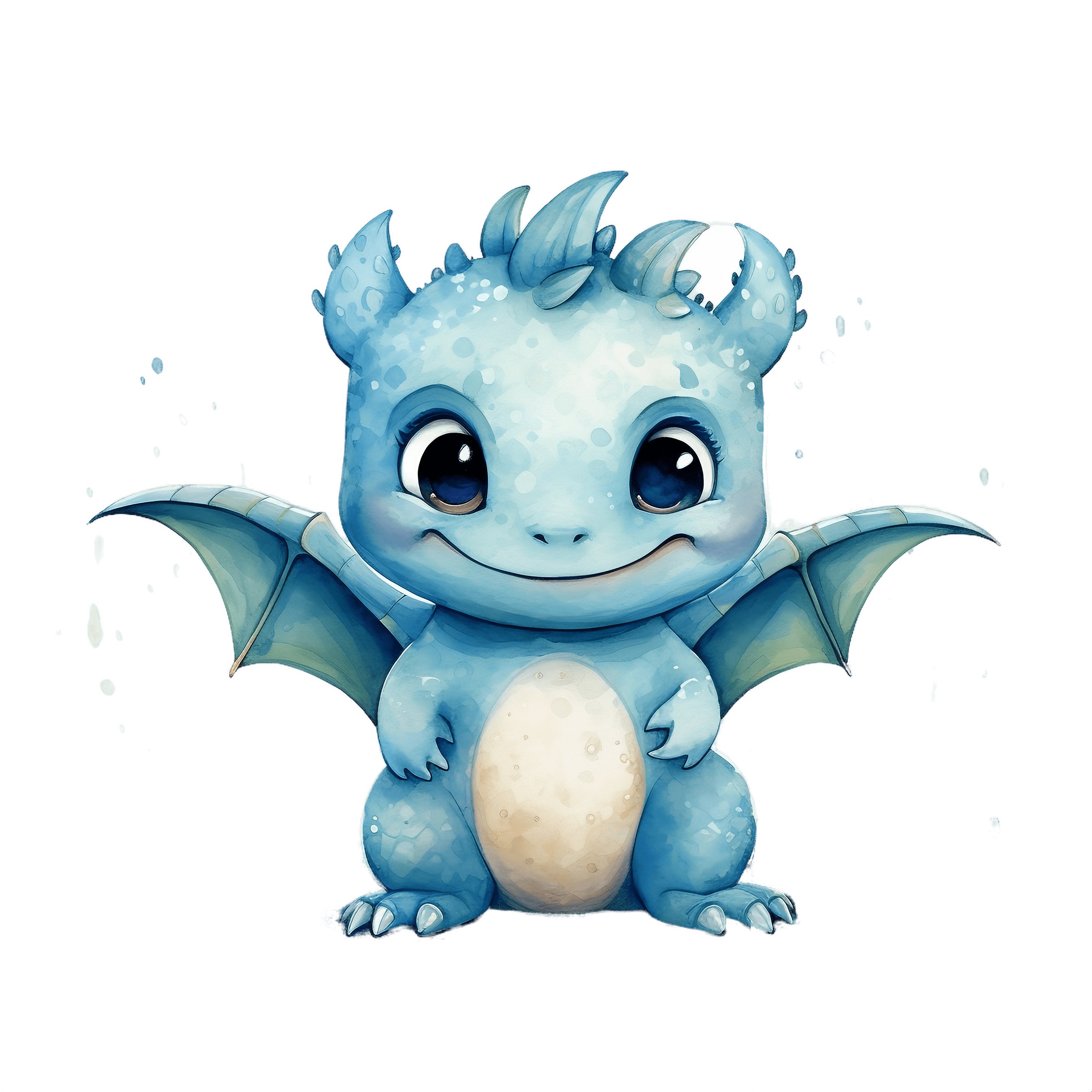 Cute Baby Dragon Clipart | 10 JPG | Watercolor Fantasy Dragon Clipart ...