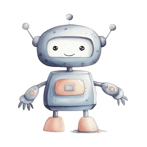 Watercolor Robots Clipart | 10 JPG | Cute Robots Clip Art, Boys Clipart ...
