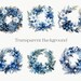 Blue Christmas Wreath Clipart 10 Transparent PNG Winter Watercolor ...