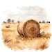Bale of Hay Clipart Bundle | 10 JPG | Watercolor Farm Landscape ...