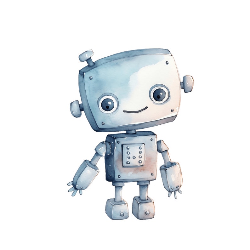 Watercolor Robots Clipart | 10 JPG | Cute Robots Clip Art, Boys Clipart ...