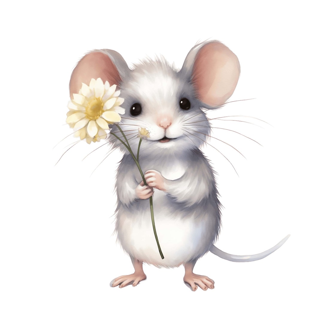 Cute Mouse With Flowers Clipart Floral Mouse Animal Clipart | 10 High ...