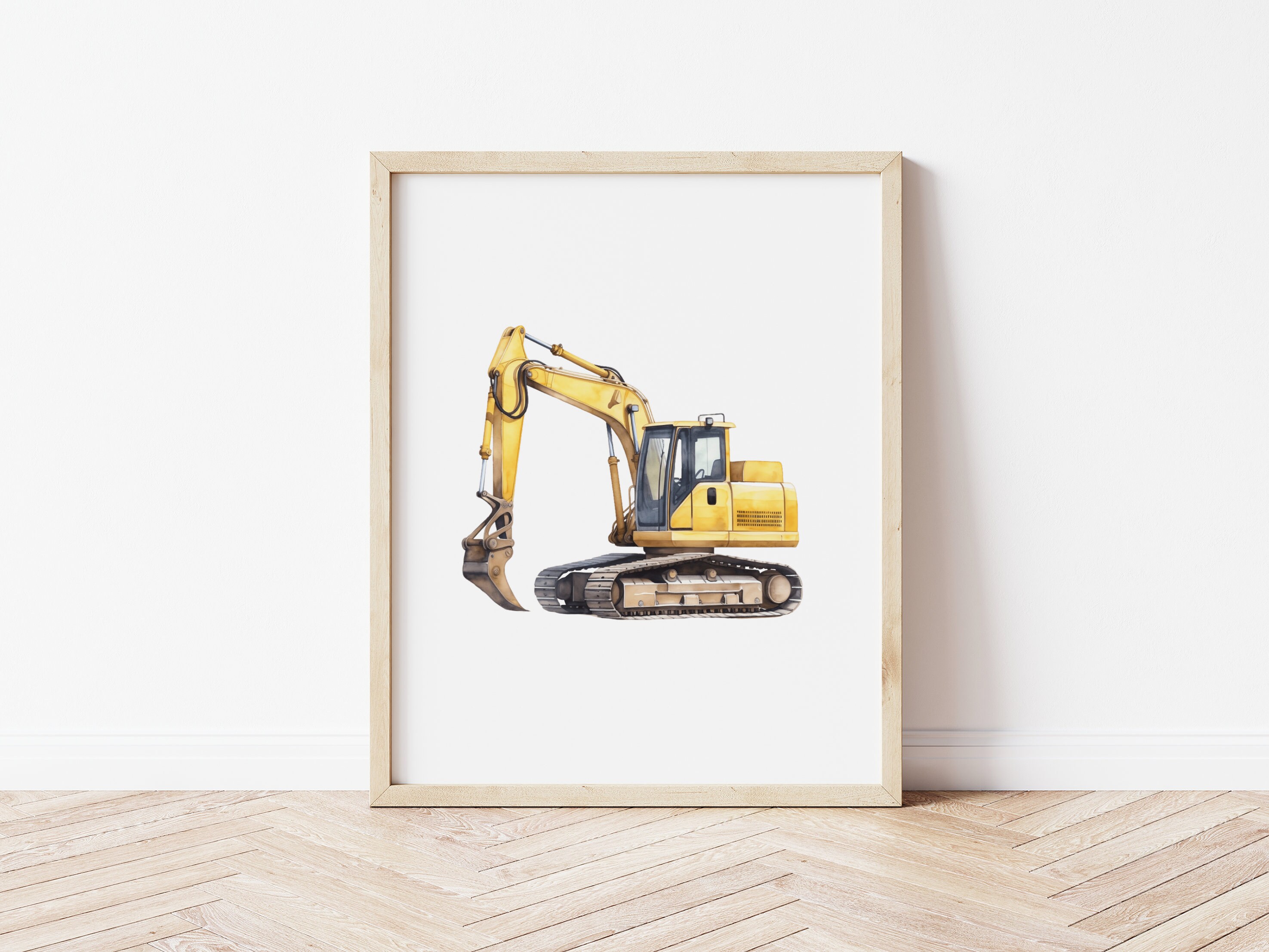 Excavator Wall Art, Printable Digger Print, Excavator Poster, Digger ...