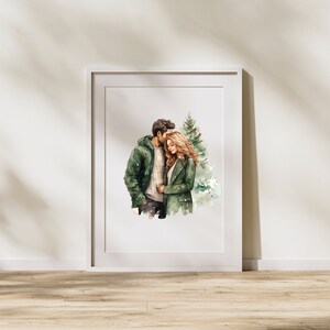 Winter Loving Couple Watercolor | 10 Transparent PNG | Christmas Couple ...