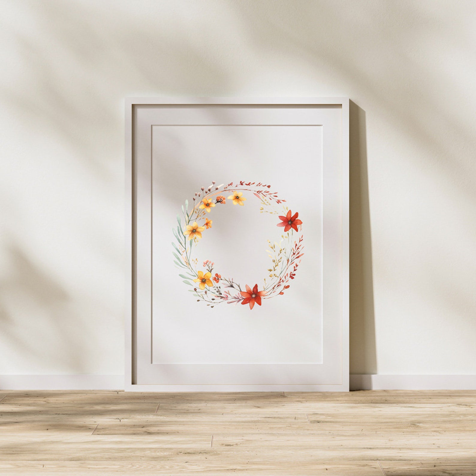 Autumn Floral Wreath: Watercolor Fall Flowers Clipart (PNG) - Etsy