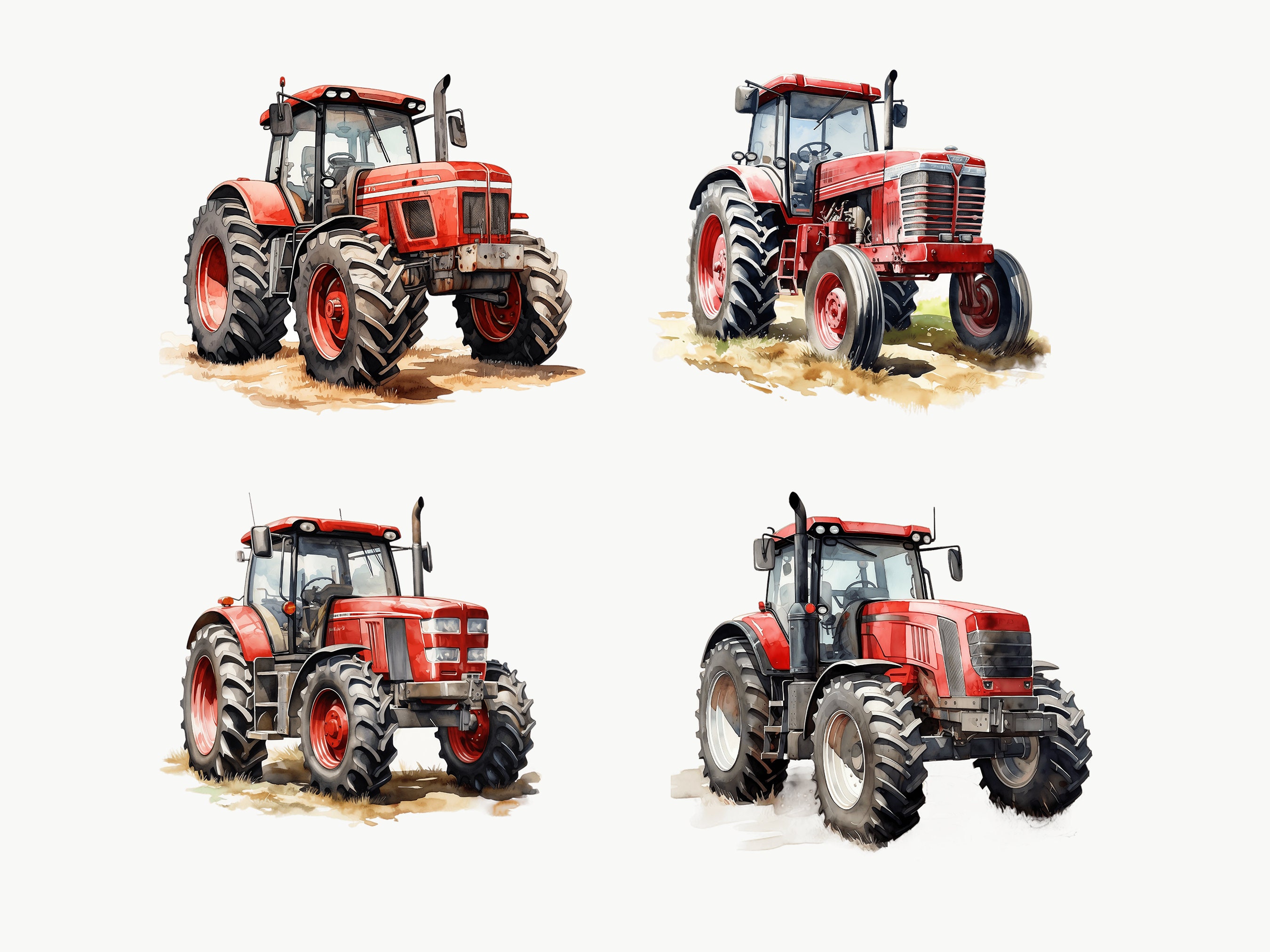 Red Tractor Clipart 10 High Quality Transparent PNG Farm Tractor ...