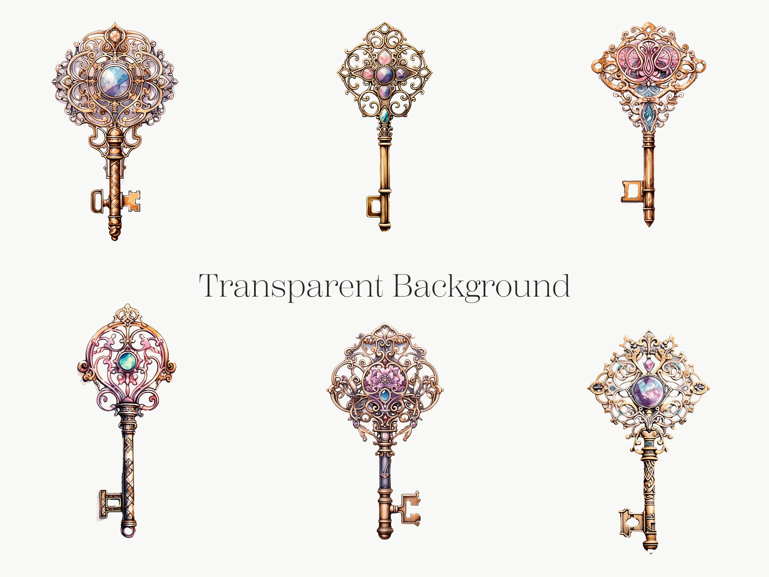 Steampunk Key Clipart 10 Transparent PNG Steampunk Art - Etsy