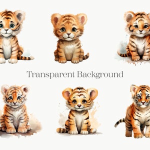 Cute Tiger Watercolor | 10 Transparent PNG | Png Tiger Clipart ...