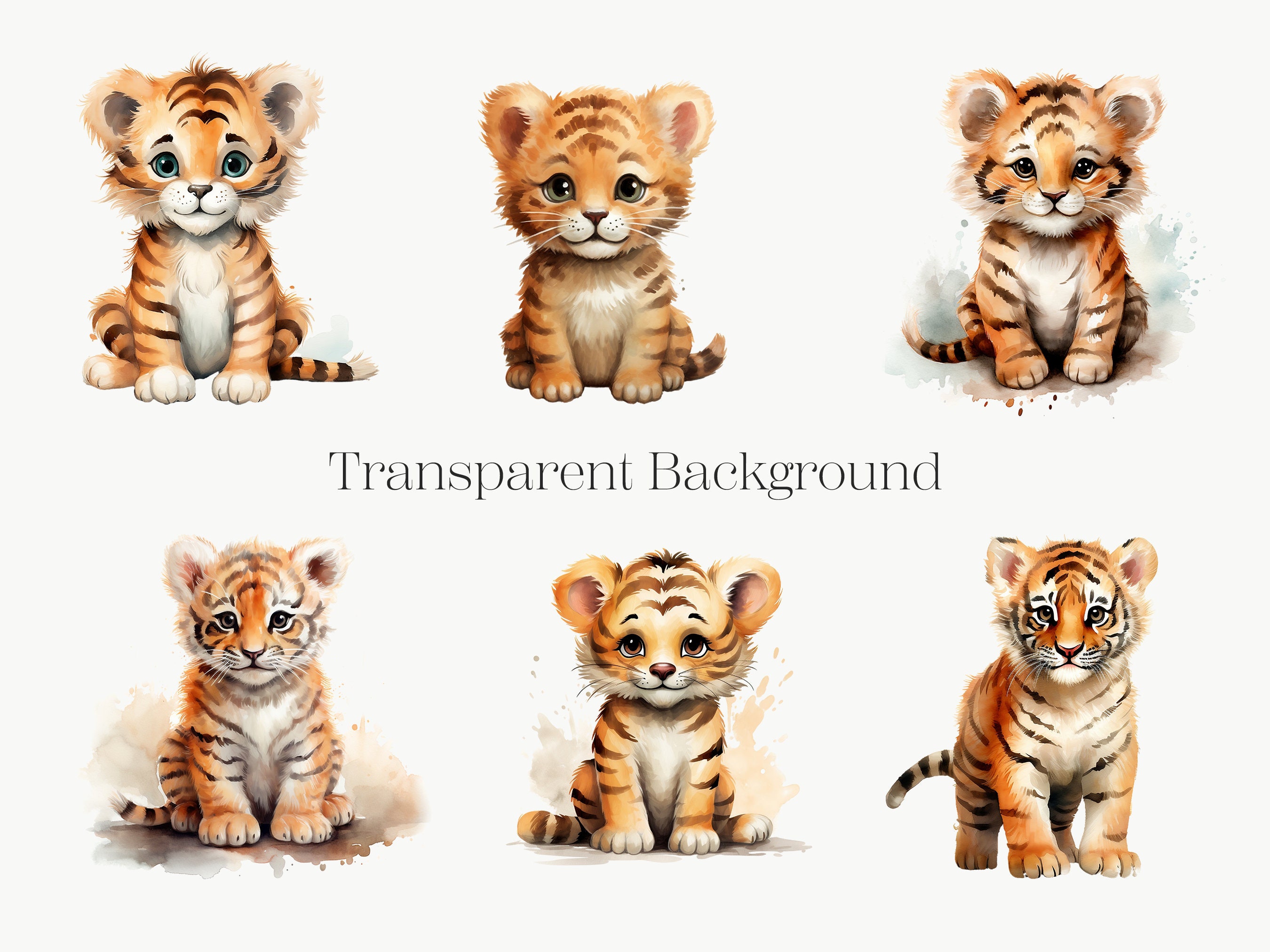 Cute Tiger Watercolor 10 Transparent PNG Png Tiger Clipart Watercolor ...
