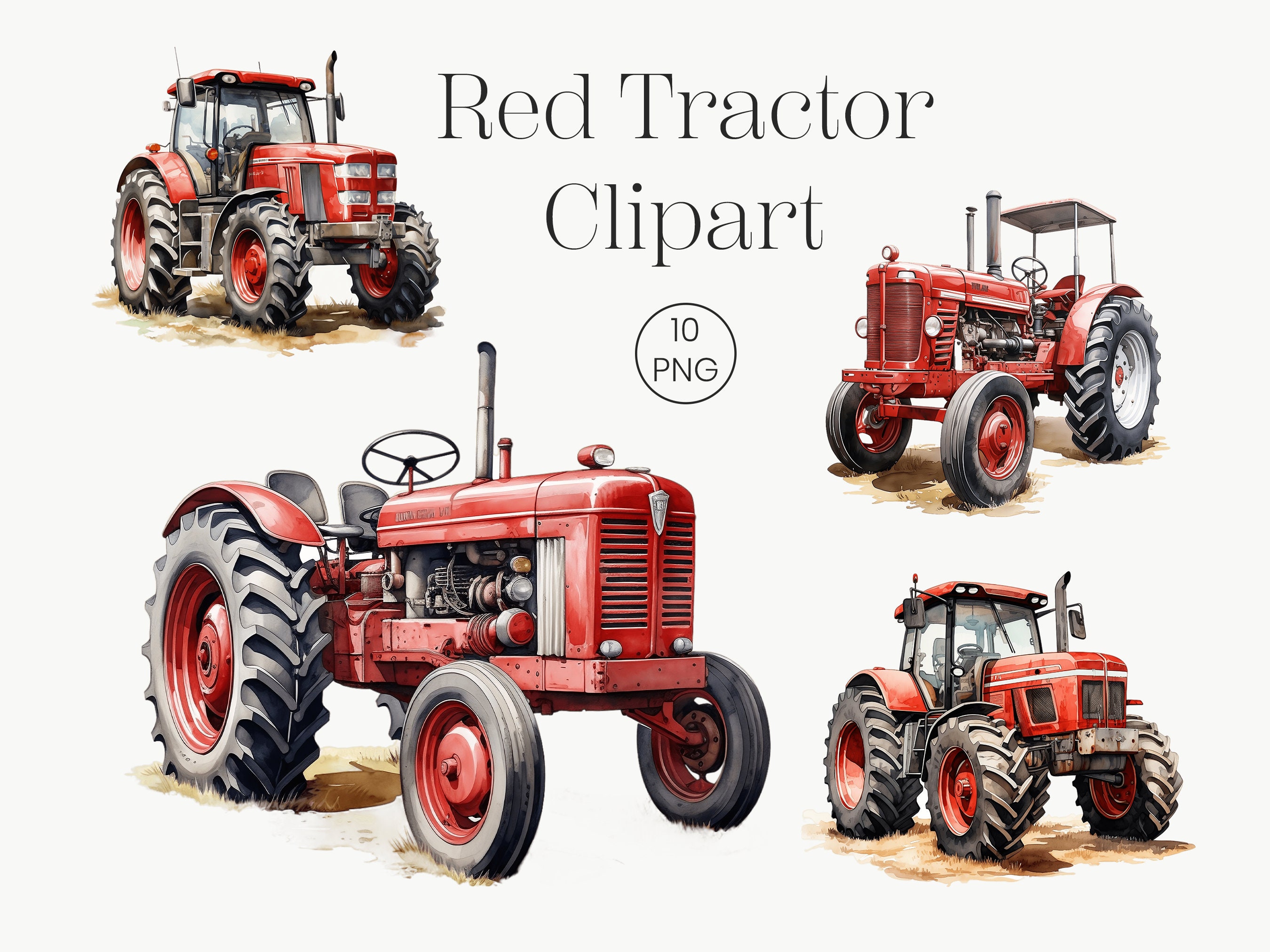 Red Tractor Clipart 10 High Quality Transparent PNG Farm Tractor ...