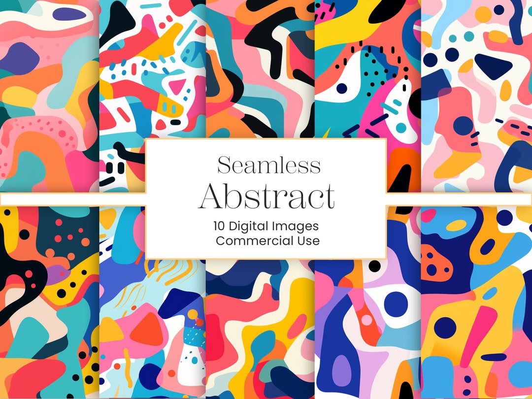 Modern Abstract Shapes Digital Paper | 10 JPG | Patterns, Trendy Mod ...