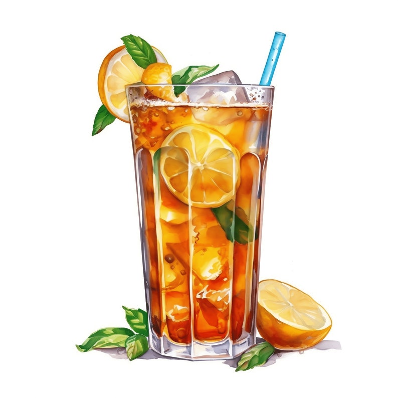 Iced Tea 10 Watercolor Clip Art JPG Files Clip Art (Download Now) - Etsy