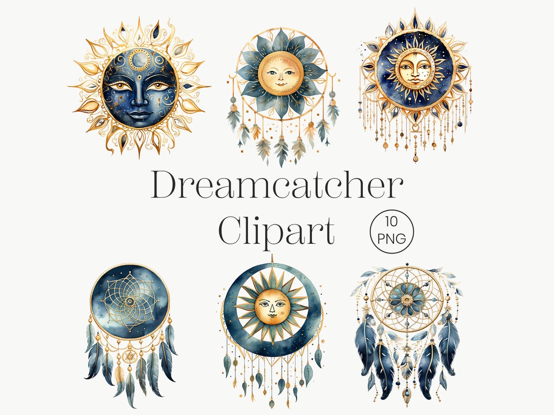 Watercolor Dreamcatcher Clipart | 10 Transparent PNG | Celestial ...