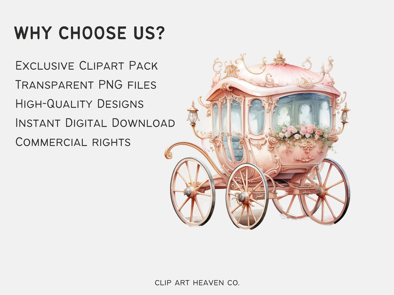 Watercolor Fairytale Carriage Clipart, 10 Transparent PNG, Princess ...