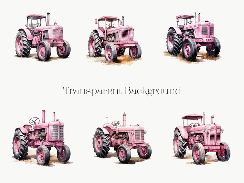 Pink Tractor Clipart | 10 High Quality Transparent PNG | Farm Tractor ...