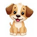 Cute Smiling Puppy Dog Clipart Bundle | Transparent PNG Files, Digital ...