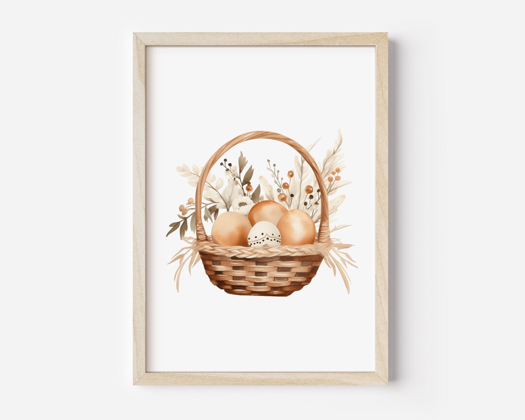 Floral Easter Basket Print: Boho Nursery Wall Art (digital Download) - Etsy