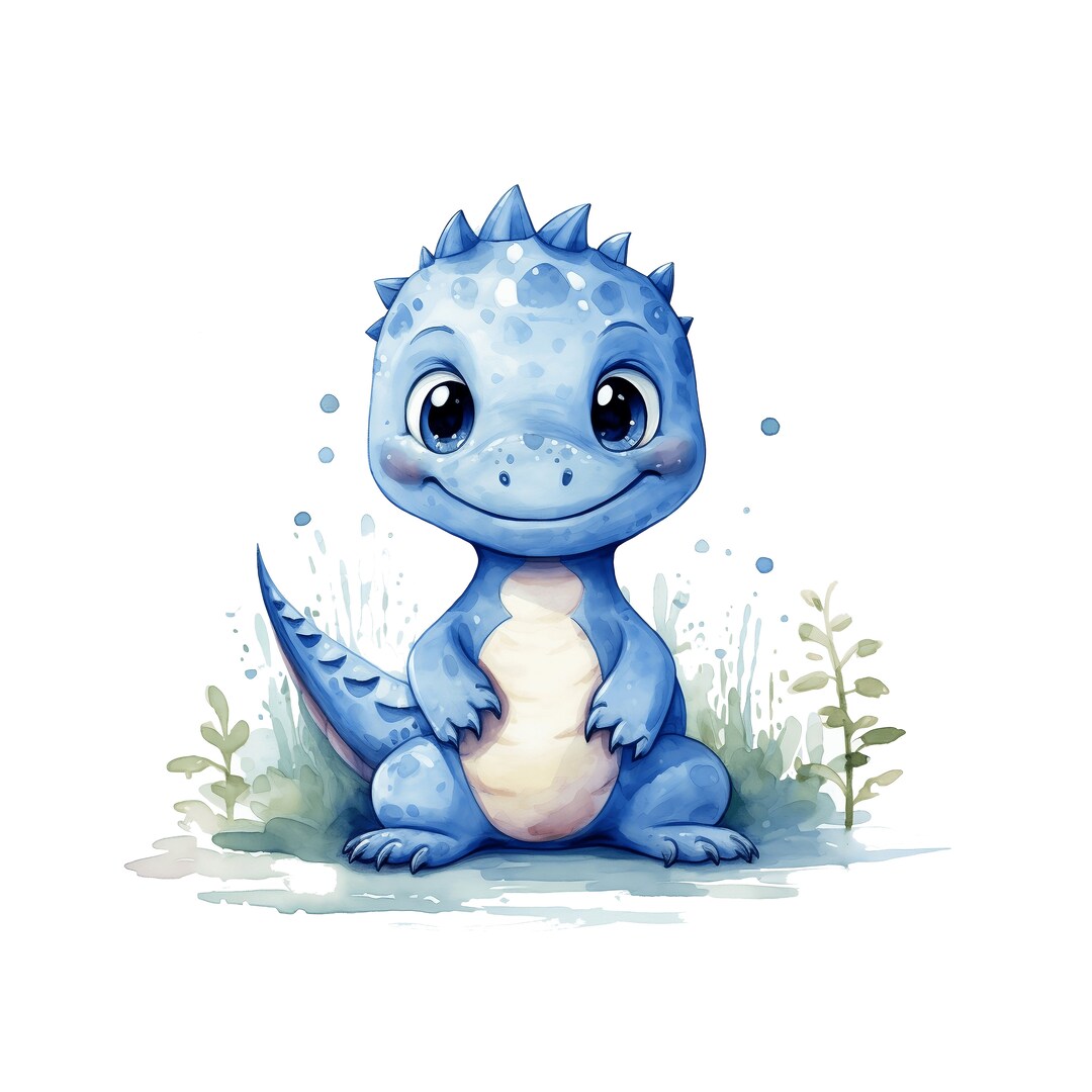 Cute Dino Watercolor Clipart | 10 Dinosaur Baby Showers JPG, Digital ...