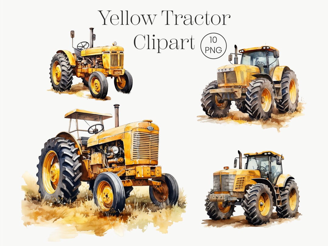 Yellow Tractor Clipart | 10 High Quality Transparent PNG | Farm Tractor ...
