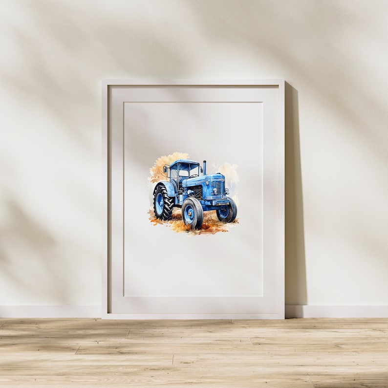 Blue Tractor Clipart 10 High Quality Transparent PNG Farm - Etsy