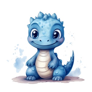 Watercolor Dinosaur Clipart | Cute Dino, Nursery Art (digital Download ...