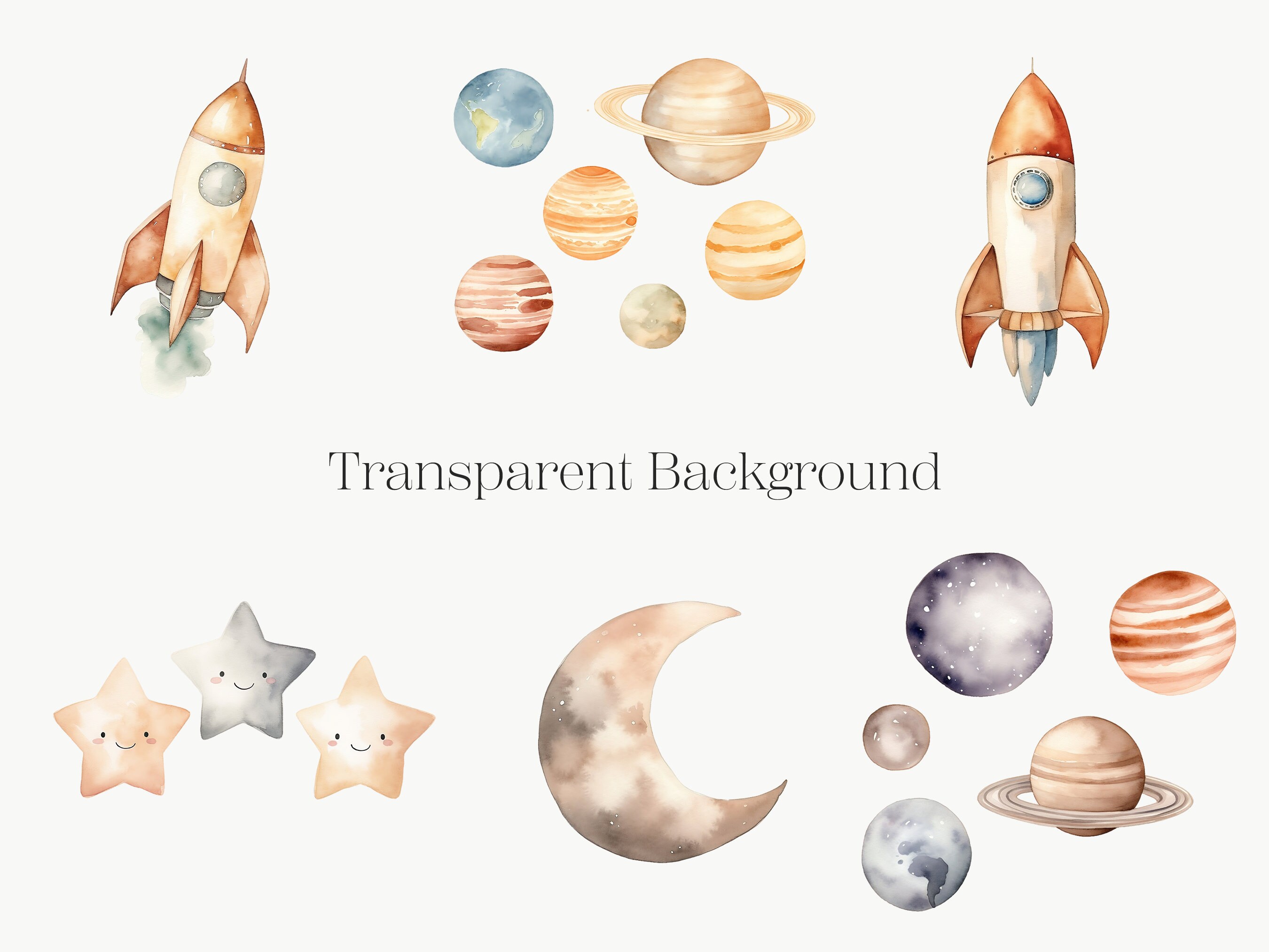 Teddy Bear Space Clipart | 10 PNG | Watercolor Bear Astronaut Clipart ...