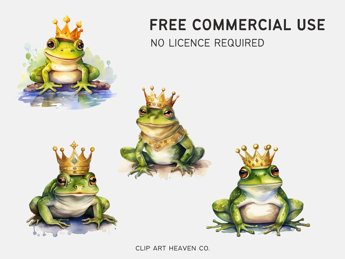 Watercolor Frog Prince Clipart: Fairytale PNG Set (digital Download) - Etsy