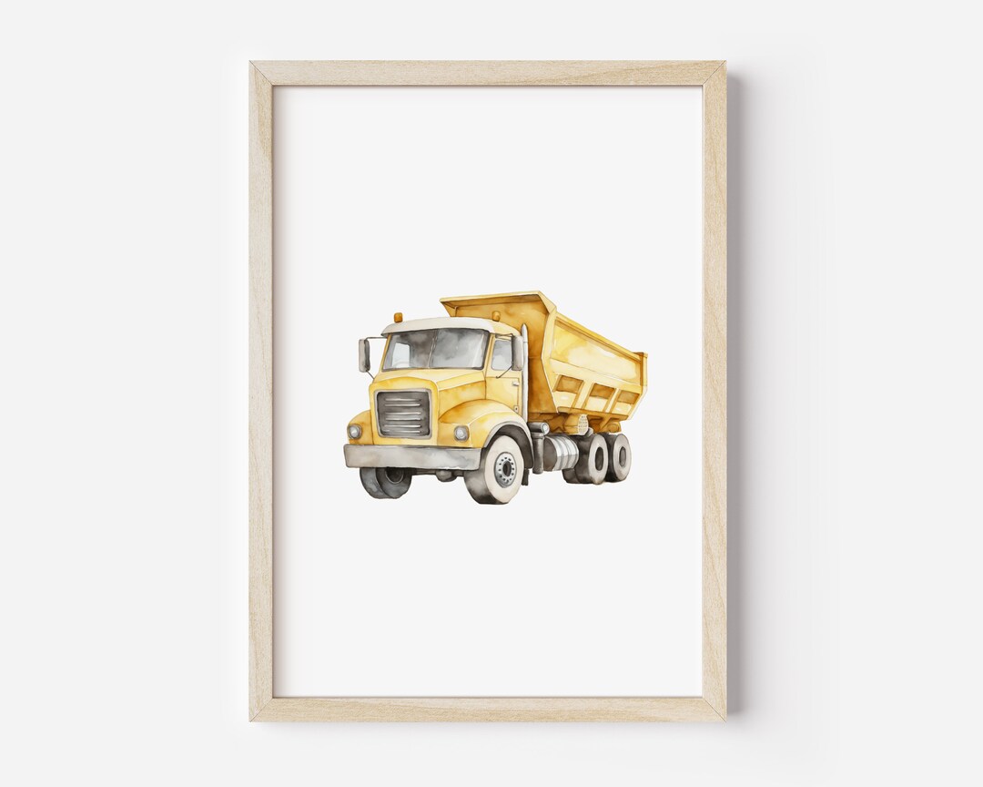 Dump Truck Wall Art, Printable Dumper Poster, Dump Truck Wall Art ...
