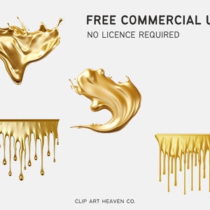 Gold Drip Clipart 10 PNG Gold Glitter Drips Printable Gold Paint Splash ...