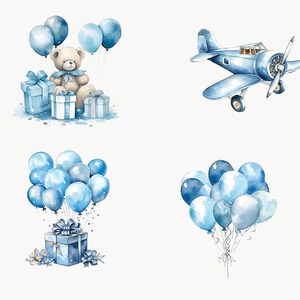 Watercolor Birthday Teddy Bear Clipart Collection for - Etsy