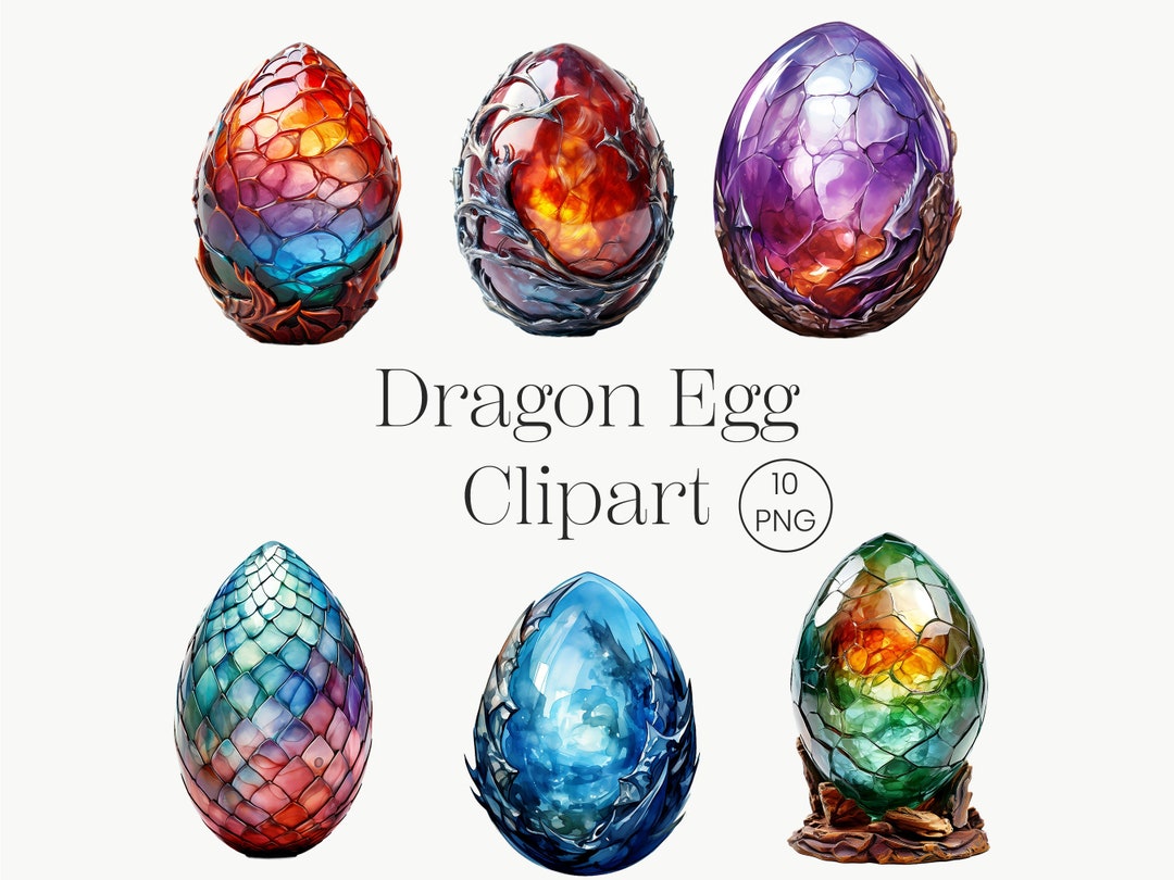 Watercolor Dragon Eggs Clipart 10 PNG Dragon Clipart Fantasy Magical ...