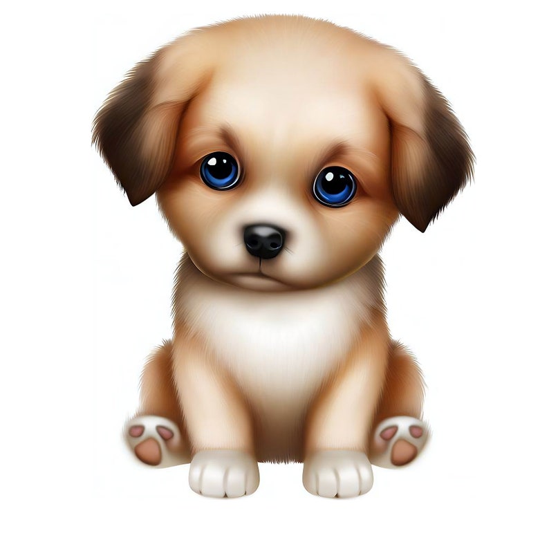 Cute Smiling Puppy Dog Clipart Bundle Transparent PNG Files - Etsy