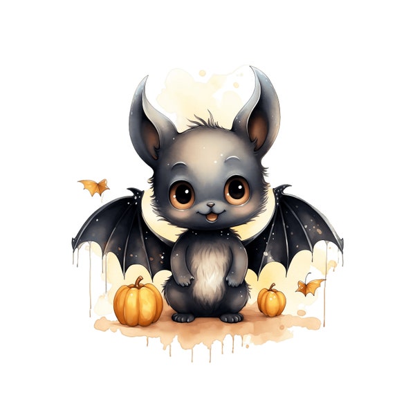 Cute Bat Clip Art - Etsy