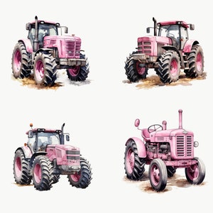 Pink Tractor Clipart | 10 High Quality Transparent PNG | Farm Tractor ...