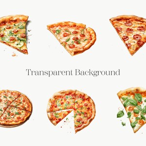 Watercolor Pizza Clipart, 10 Transparent PNG, Bakery PNG, Italian Food ...
