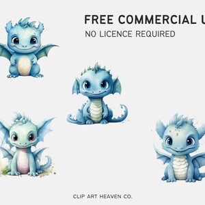 Cute Baby Dragon Clipart | 10 PNG | Watercolor Fantasy Dragon Clipart ...