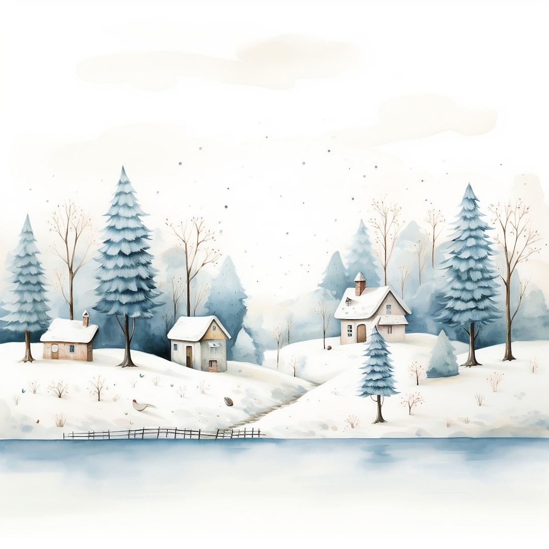 Watercolor Winter Clipart | 10 Jpgs | Winter Clipart Commercial Use ...