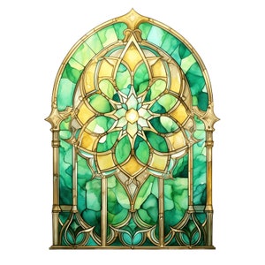 Emerald Stained Glass 10 JPG Windows Clipart Fantasy Clipart, Fantasy ...