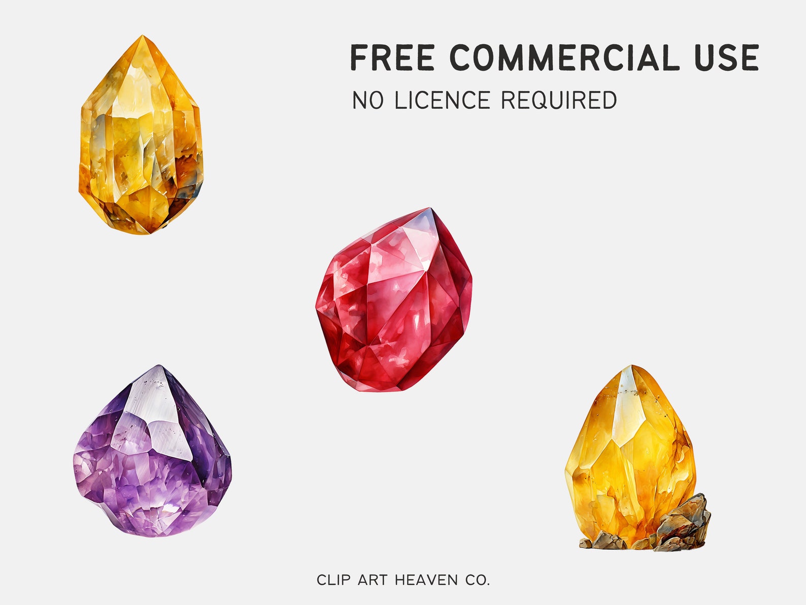 Gemstone Clipart Bundle | 10 Transparent PNG | Crystals Clip Art Gems ...