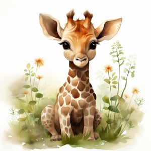 Cute Giraffe Clipart, 10 High Quality JPG, Woodland Animal, Baby ...