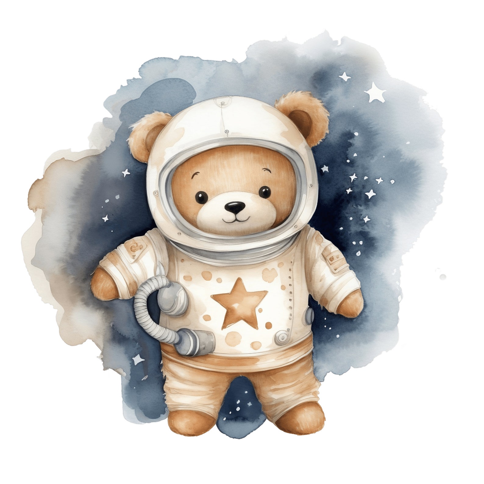 Watercolor Bear Astronaut Clipart: Boho Space Graphics (10 JPG) - Etsy