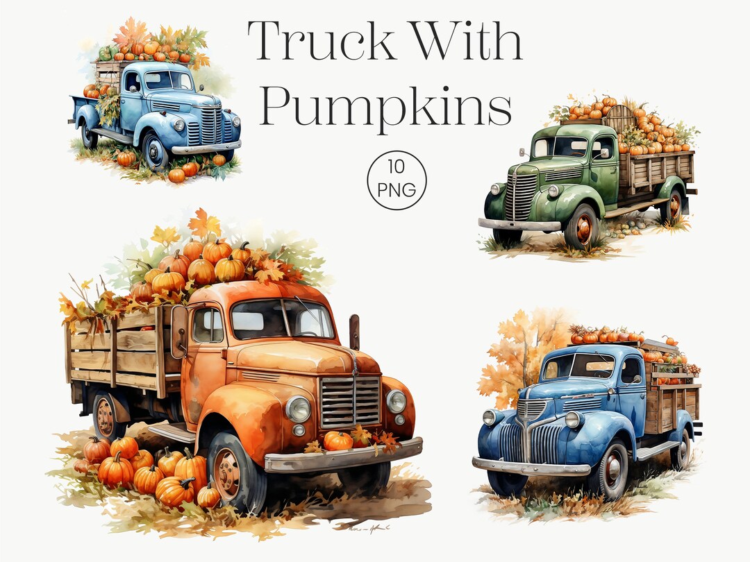 Truck With Pumpkins Clipart | 10 High Quality Transparent PNG | Fall ...