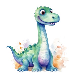 Dino Watercolor Clipart | 10 Dinosaur Baby Showers JPG, Digital ...
