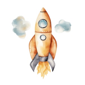 Watercolor Space Clipart Bundle | 10 JPG | Space Astronaut Alien Rocket ...